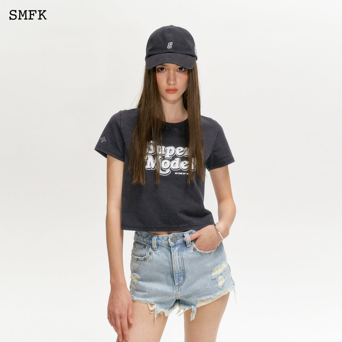 Skinny Model Grey Tight T-shirt | SMFK Official