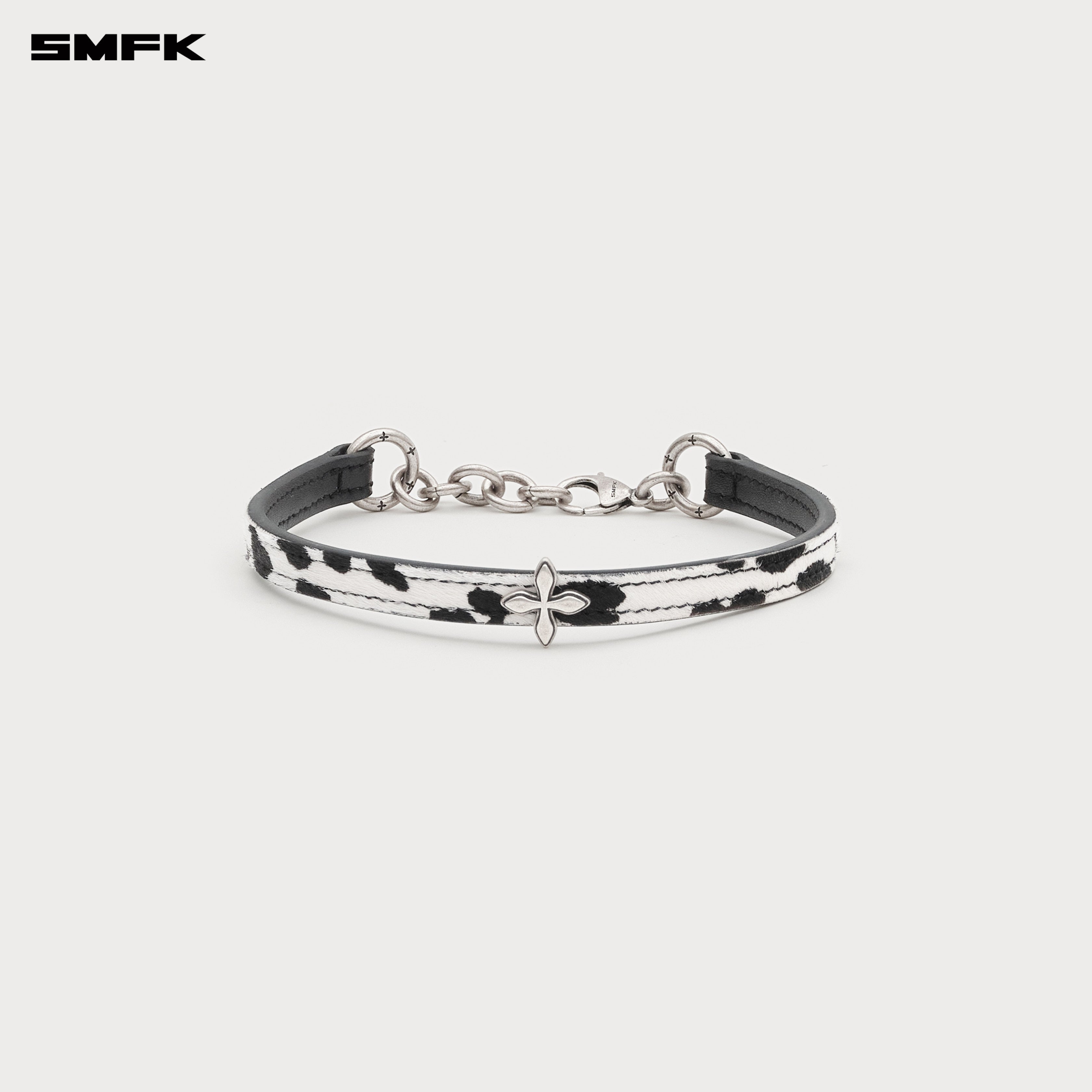 COMPASS Cross Classic Handmade White Leopard Fur Choker – SMFK Official