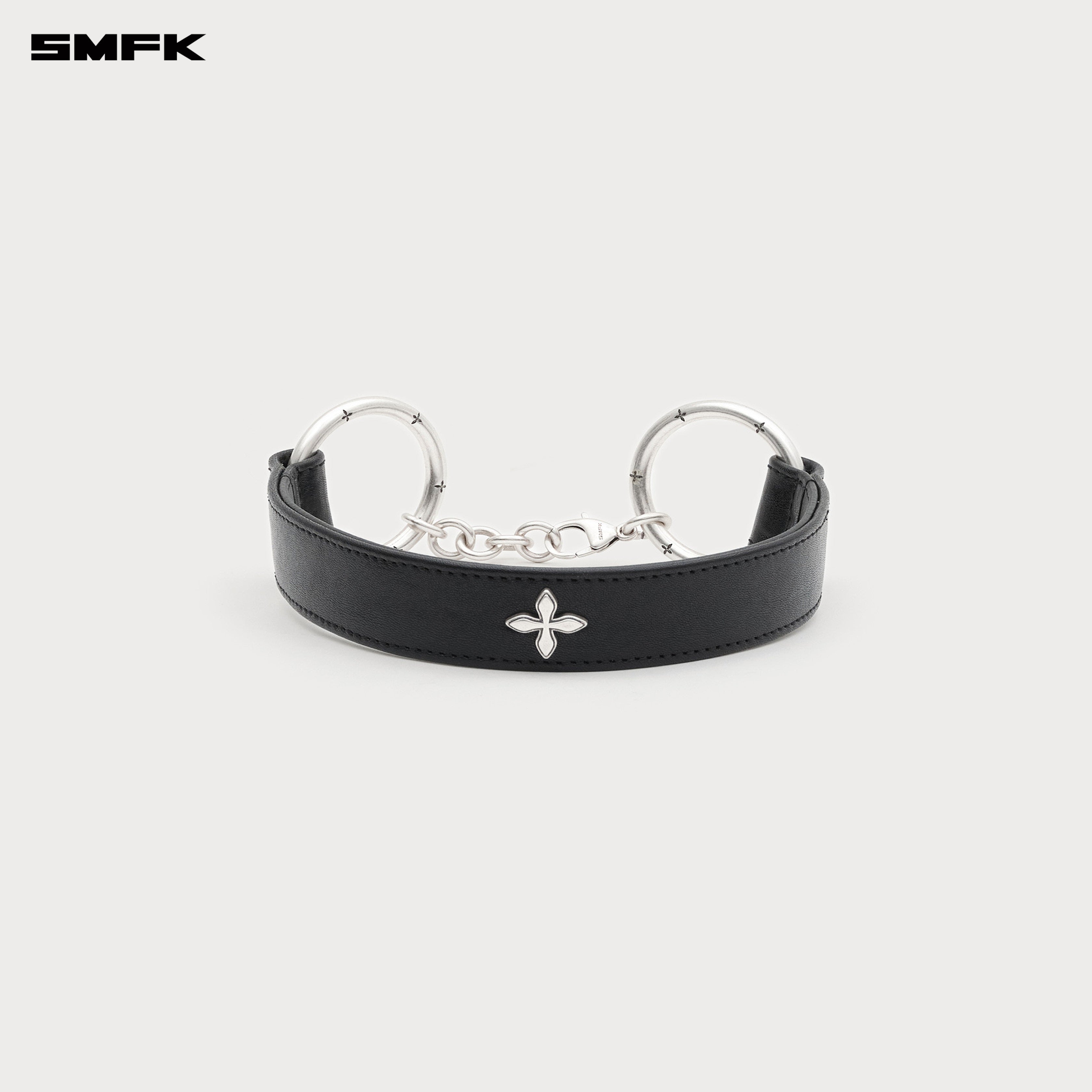 COMPASS RIVET Leather Thick Choker Black – SMFK Official