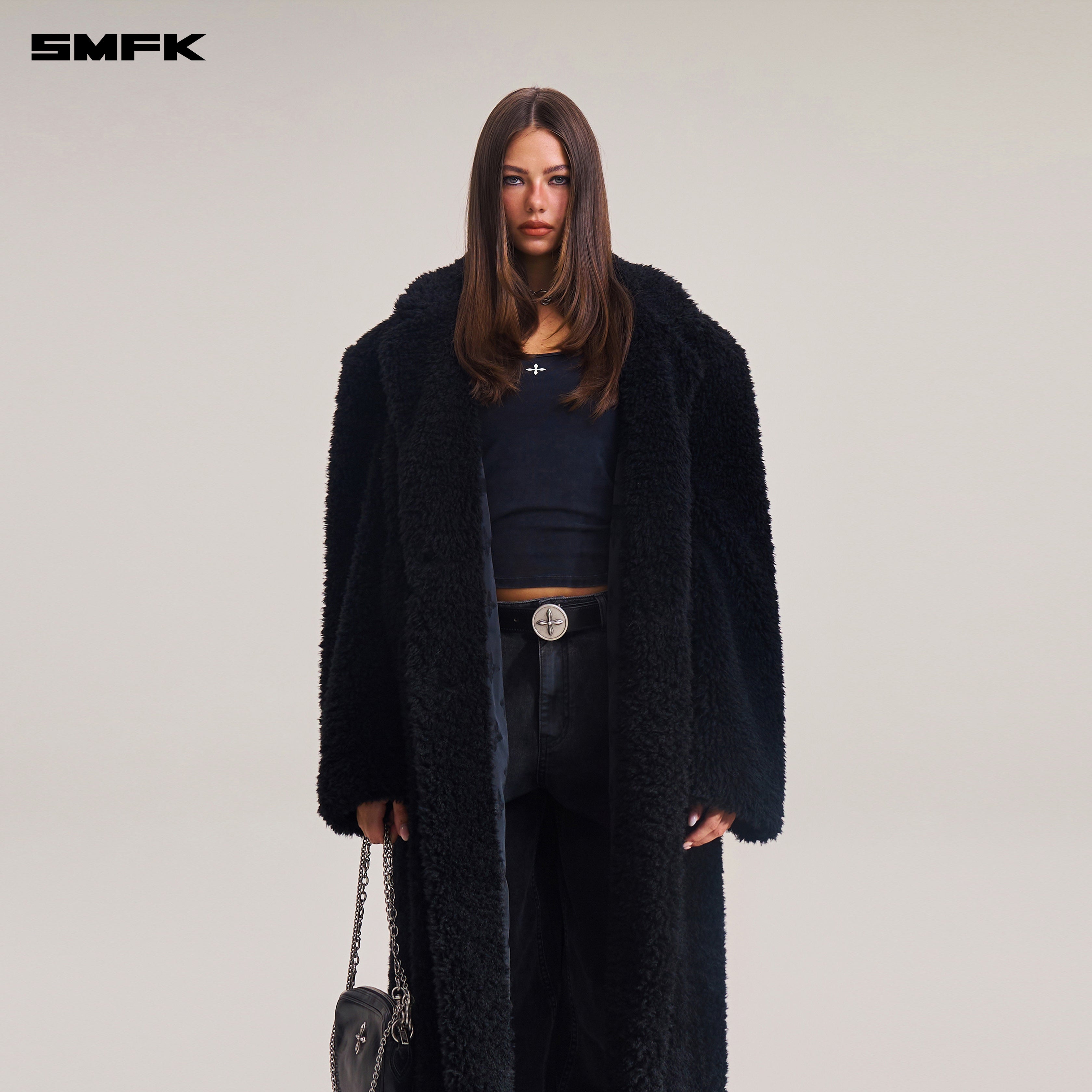 COMPASS MODE ROVE WOOL LOOSE OVERCOAT WILD BLACK – SMFK Official