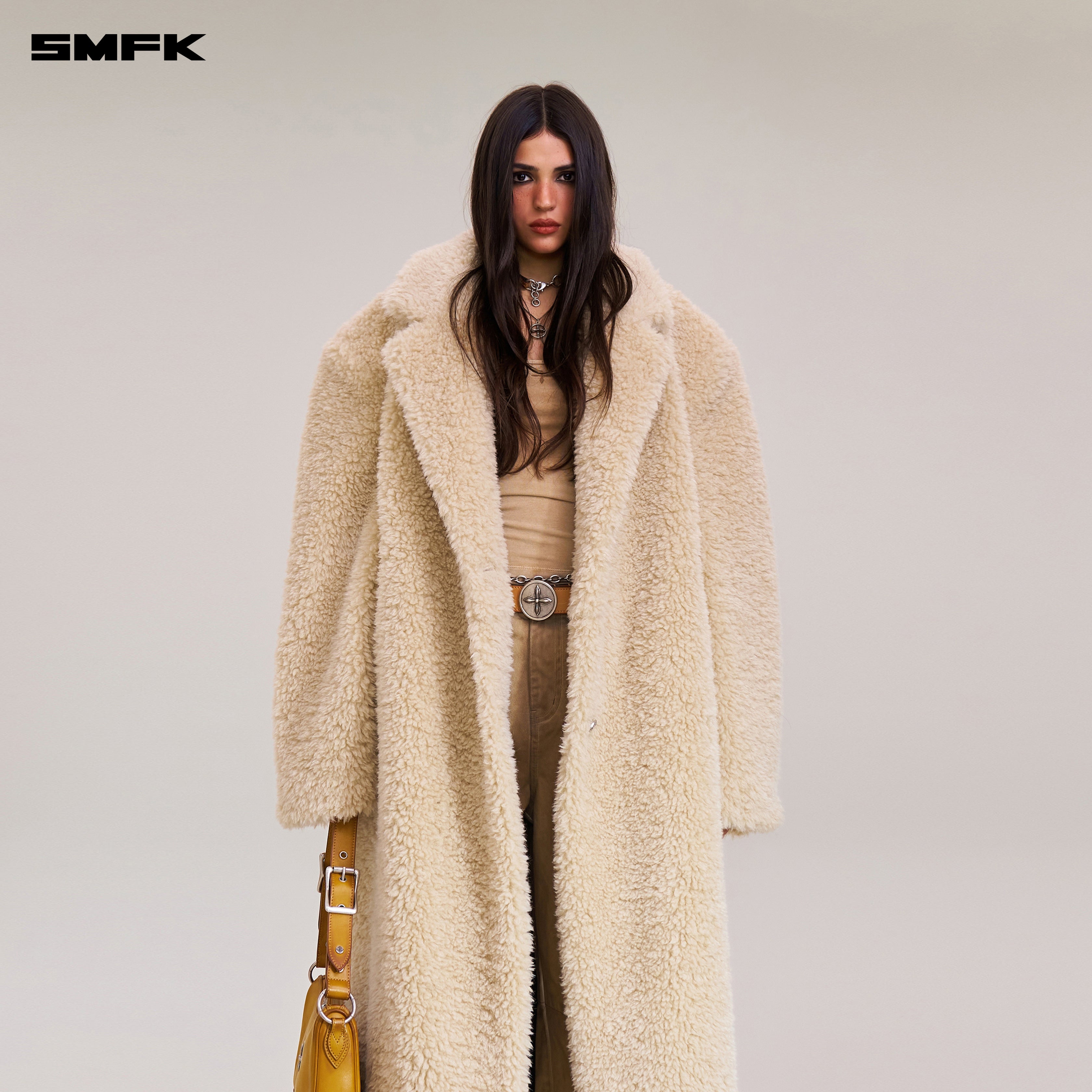 COMPASS MODE ROVE WOOL LOOSE OVERCOAT SAND – SMFK Official