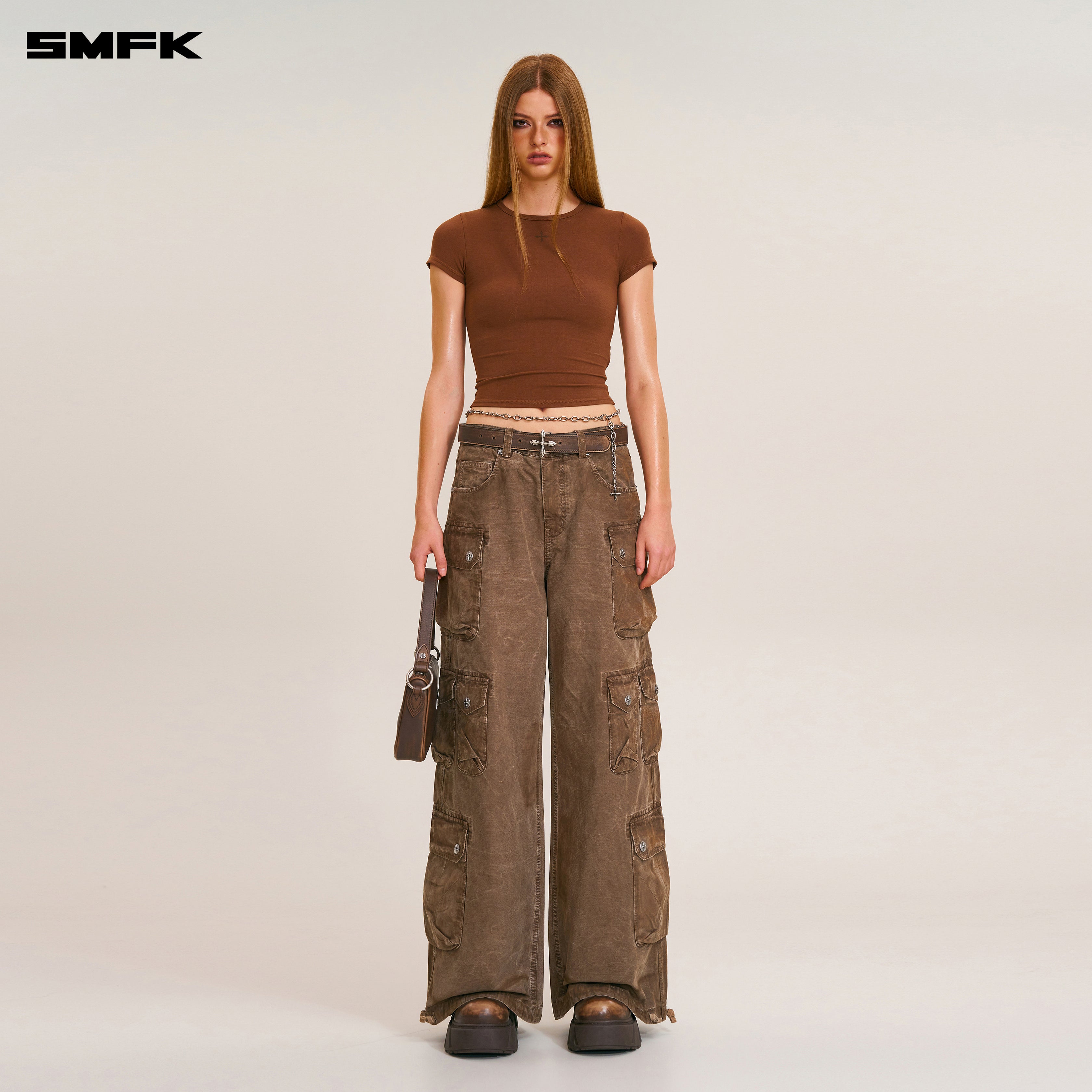 RAGE WILD ORIGIN HANDCRAFT DRIP DYED TOWER CARGO PANTS SHADOW BROWN ...