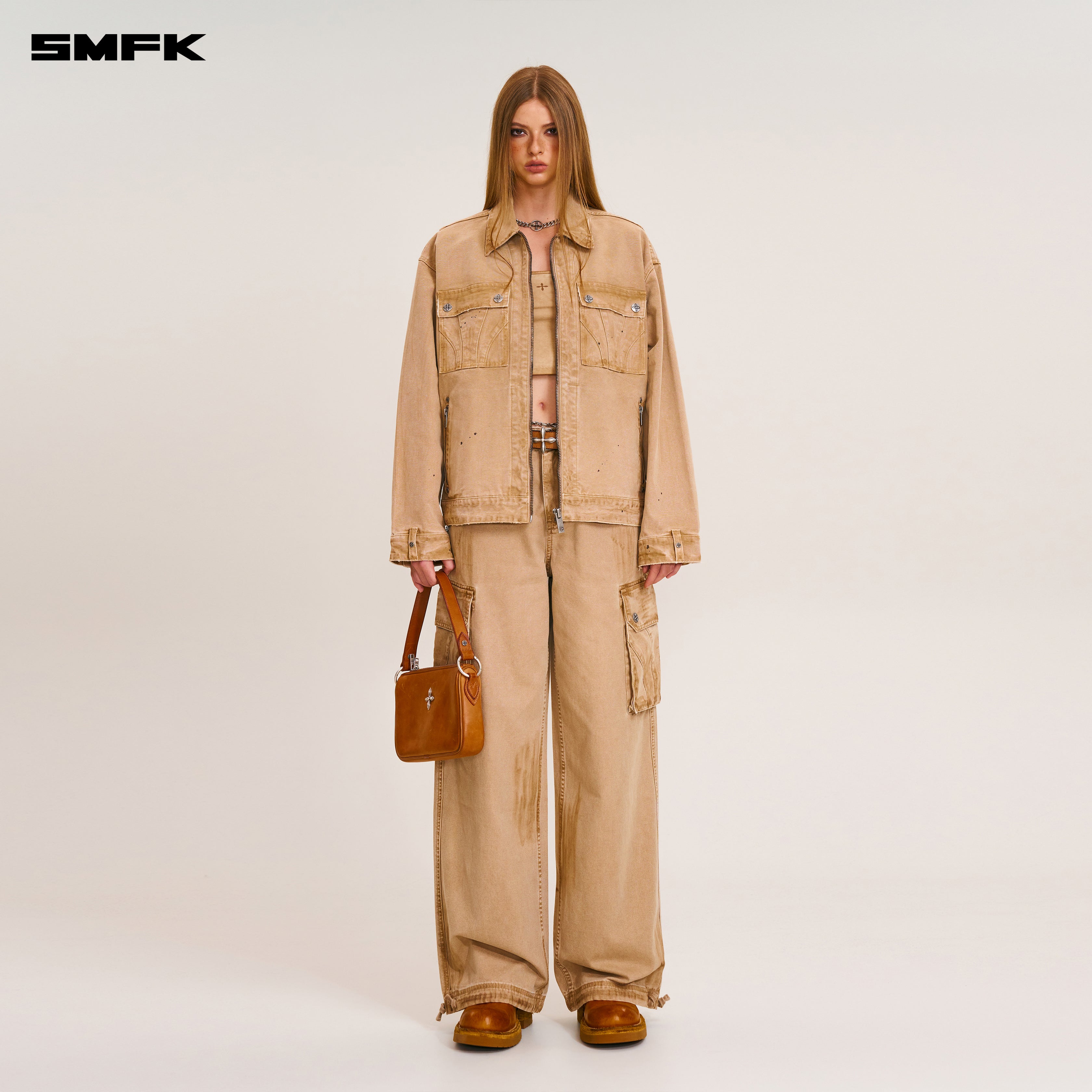 RAGE-WILD ORIGIN HANDCRAFT LOOSE STRAIGHT CARGO PANTS/GARMENT DYED SAN ...