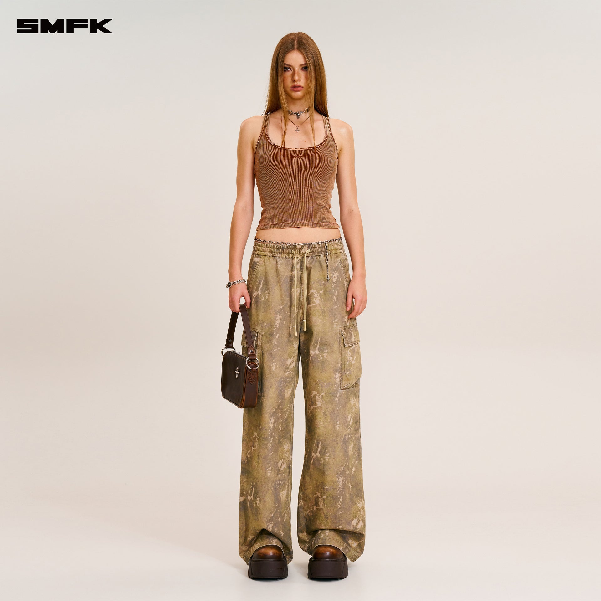 VINTAGE-STORM LOOSE SPORTS CARGO PANTS/FADE DYE HURRICANE CAMOUFLAGE ...