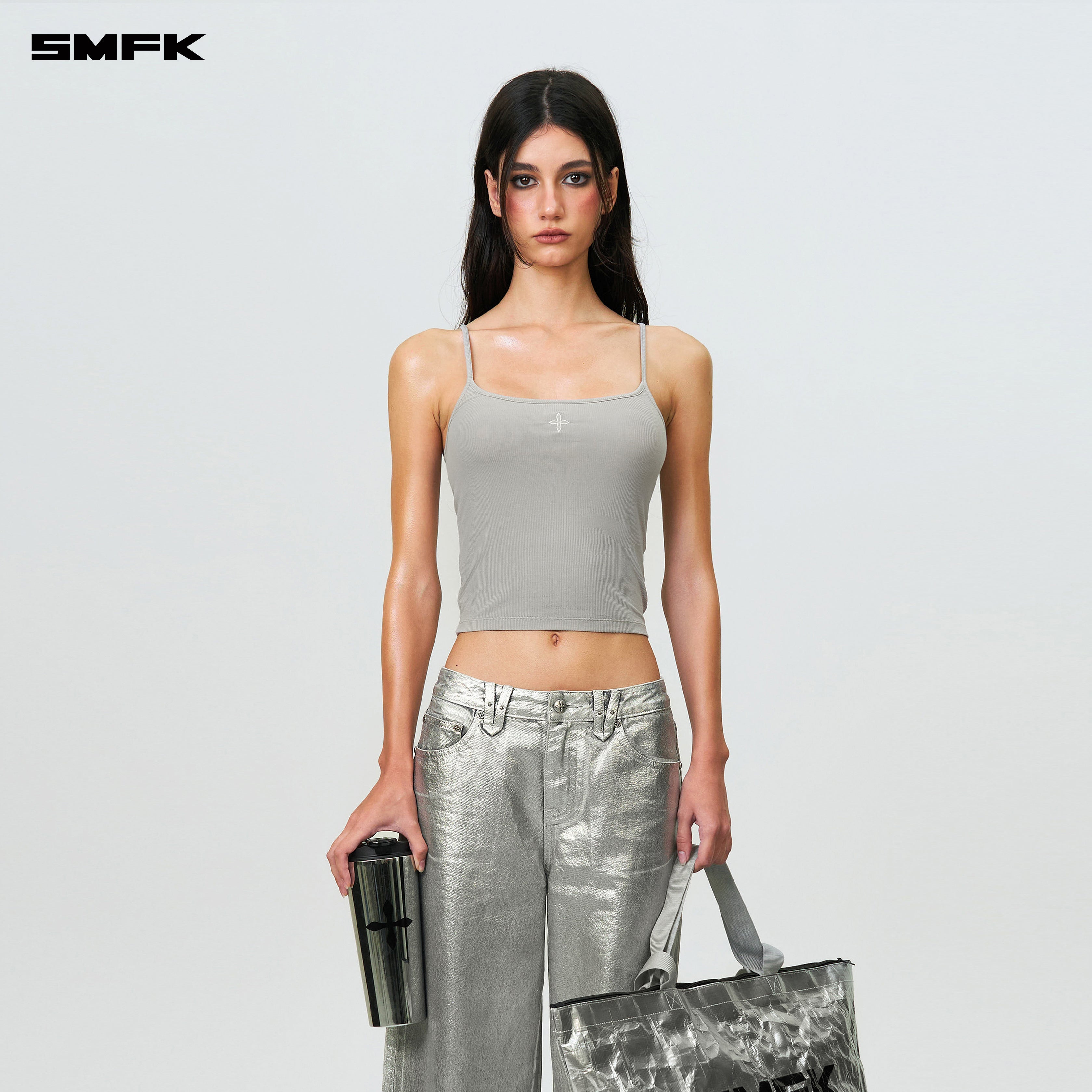 Compass Hug Extra-Long Sports Strap Top Gray – SMFK Official