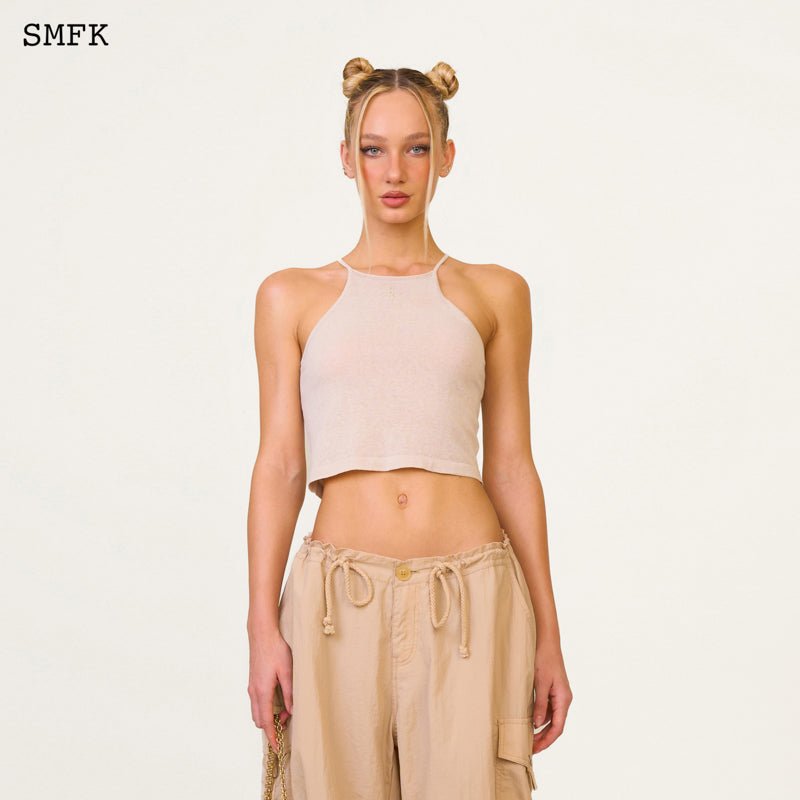 Temple Traditional Plain Knitted Sling Vest Top Linen – SMFK Official