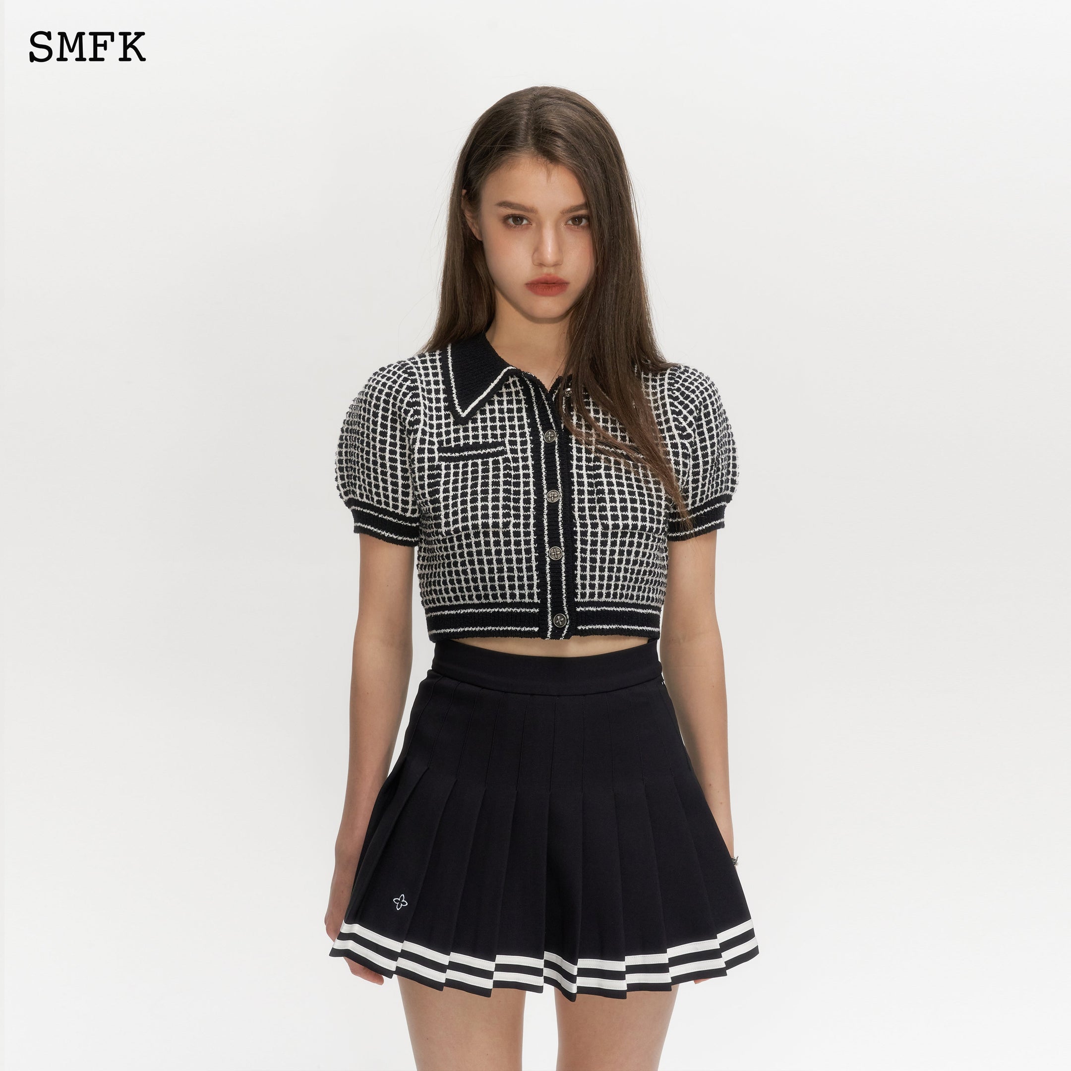 Campus Black And White Checkered Polo | SMFK Official