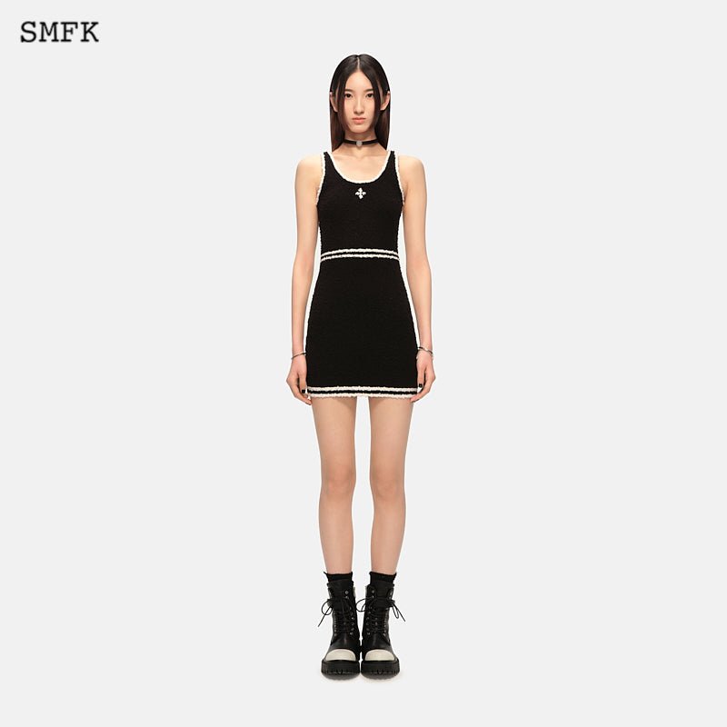 Campus Vintage Knitted Tank Dress Black – SMFK Official
