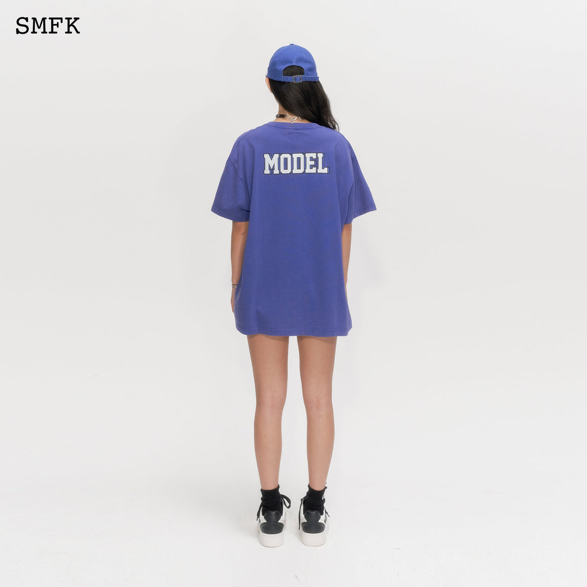 Oversized Super Model Navy T-shirt | SMFK Official