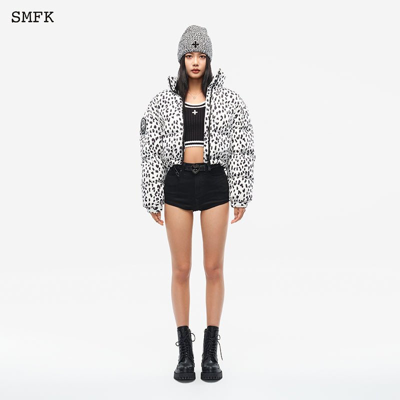 Short Body Down Jacket In Leopard Print | SMFK Official