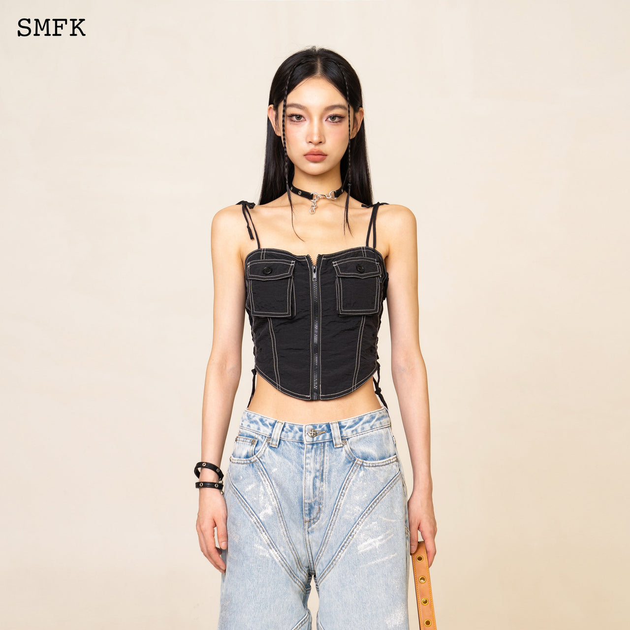 WildWorld Black Stray Paratrooper Corset Tube Top – SMFK Official