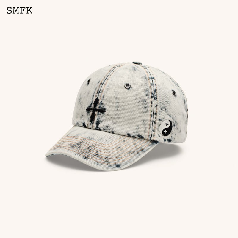 WildWorld Cross Denim Cream Baseball Cap | SMFK Official