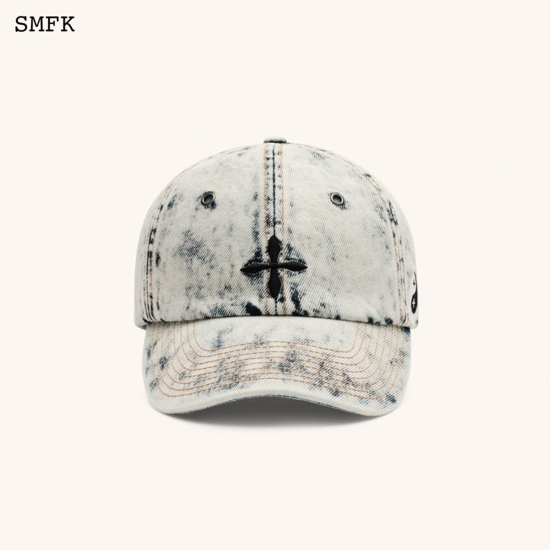 WildWorld Cross Denim Cream Baseball Cap | SMFK Official