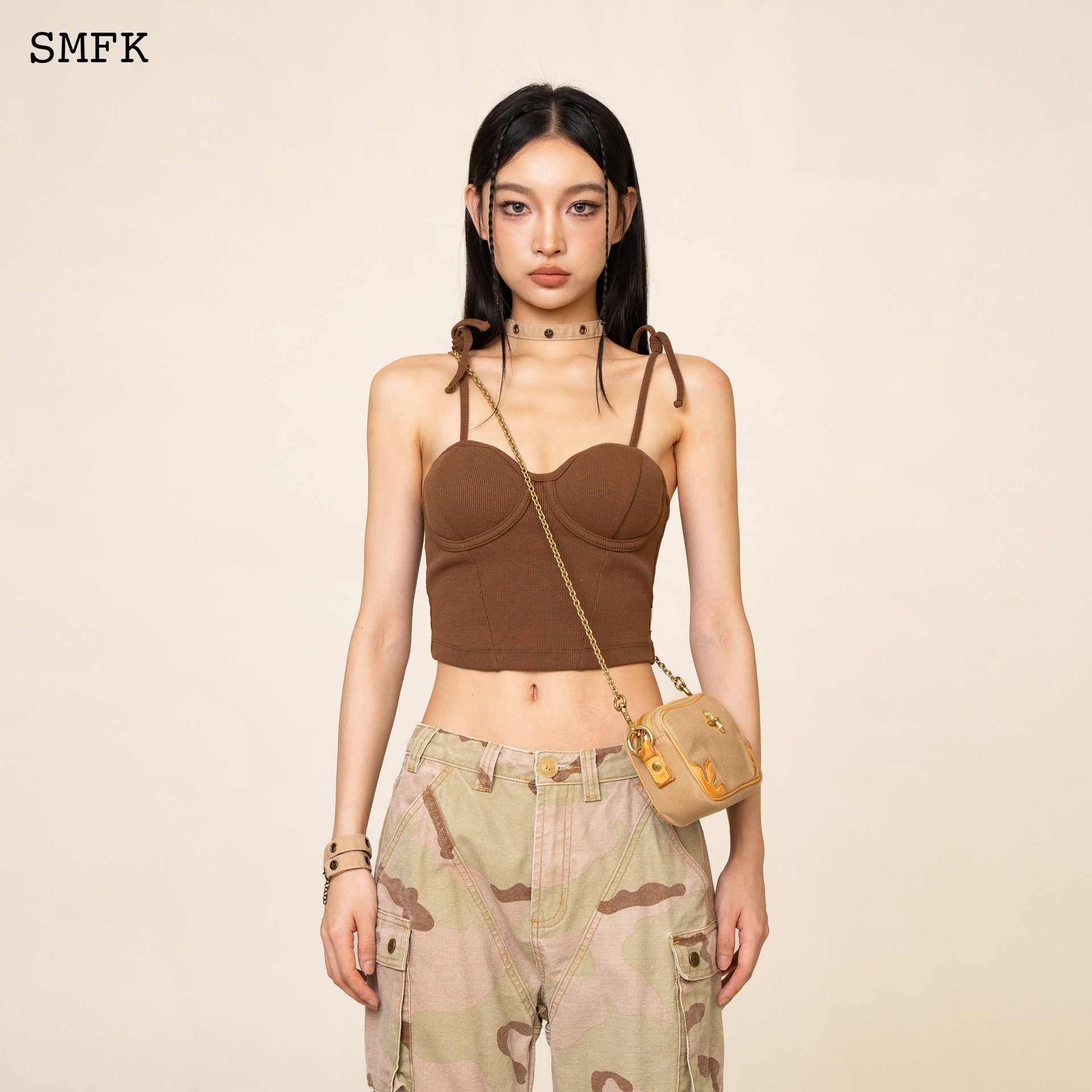 WildWorld Desert Tactic Tube Top In Brown – SMFK Official
